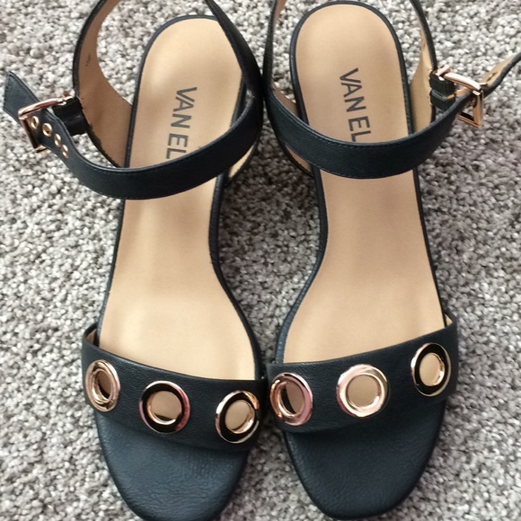 Vaneli | Shoes | Nwt Vaneli Leather Sandal With Gold Hardware | Poshmark
